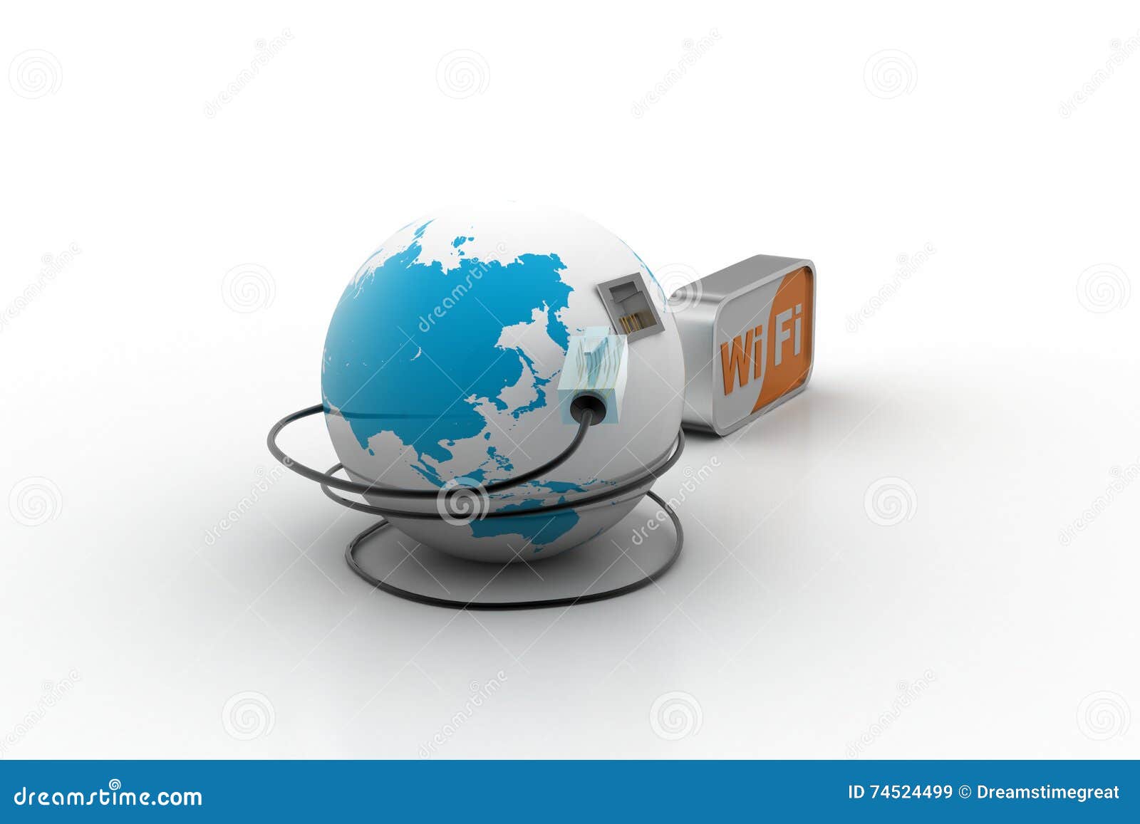 Global Network with a Network Socket Stock Illustration - Illustration ...