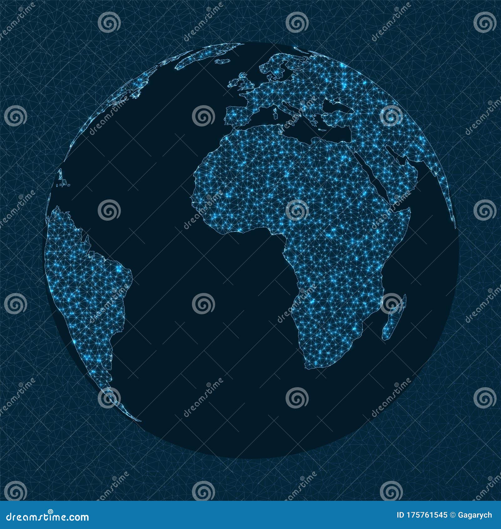 Global Network. Orthographic Projection Stock Vector - Illustration of ...