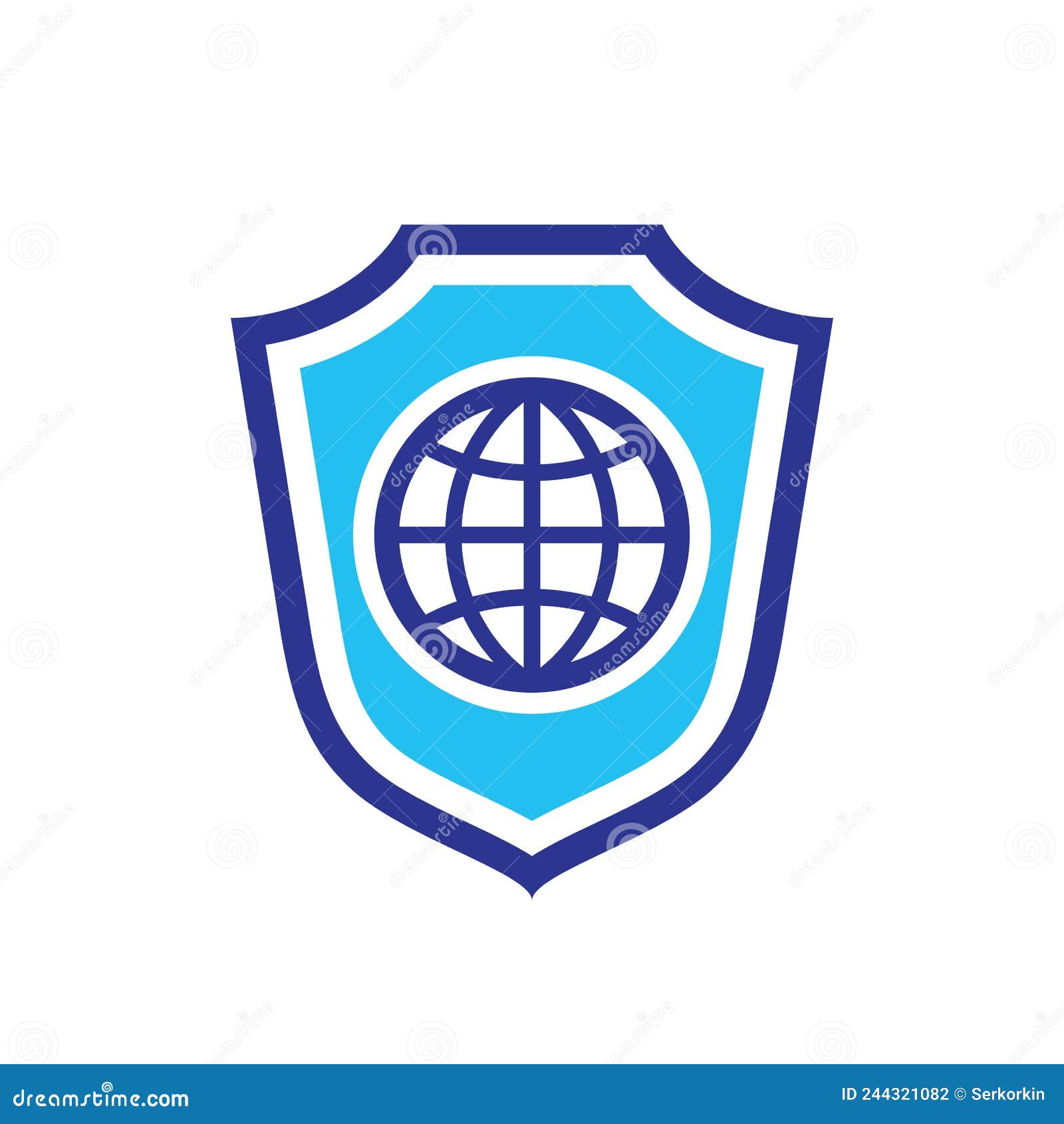 Global Network Protection Concept Icon. Secure Guard Protect Symbol ...