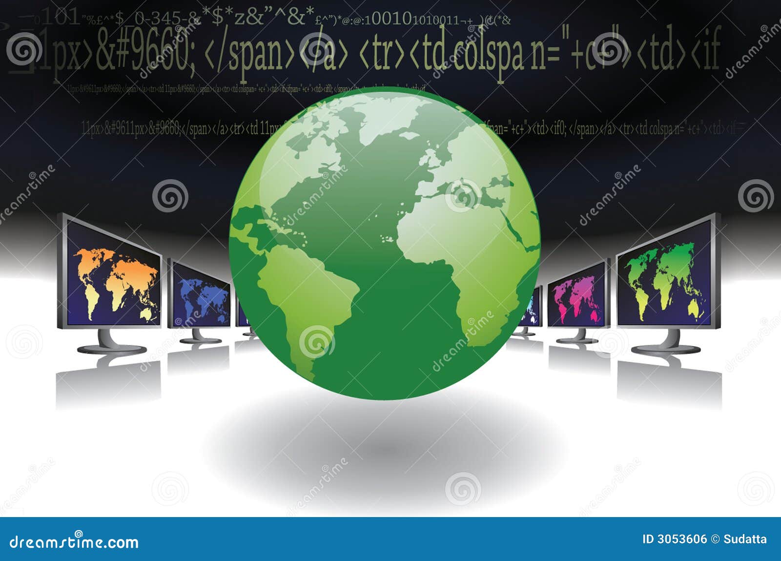 Global Network Representation Stock Illustration - Illustration of ...