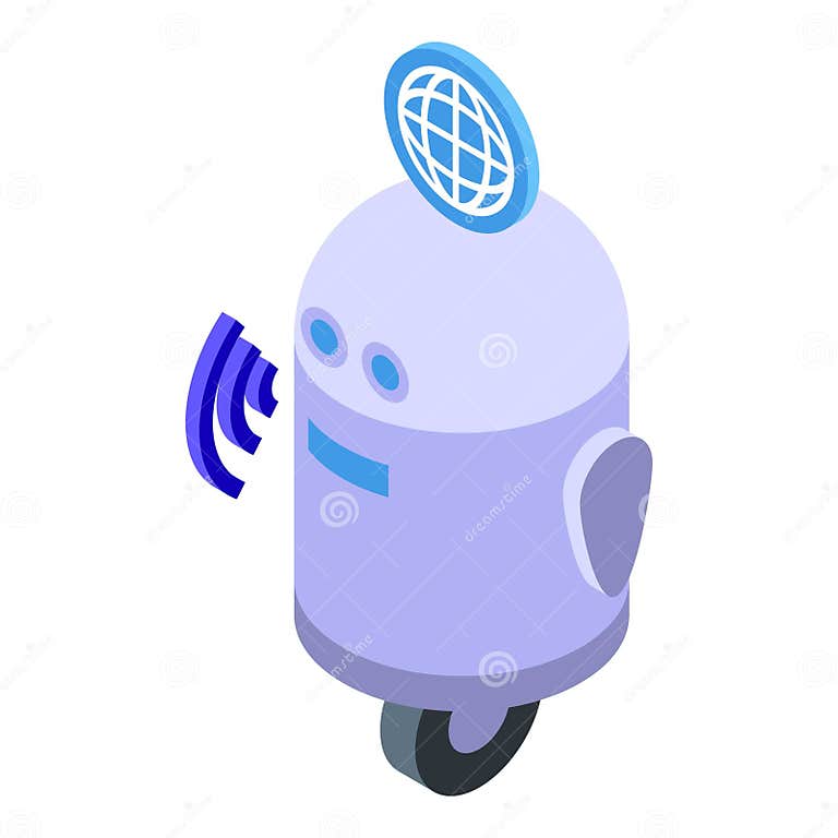 Global Network Robot Communicating Using Wifi Signal Stock Vector ...