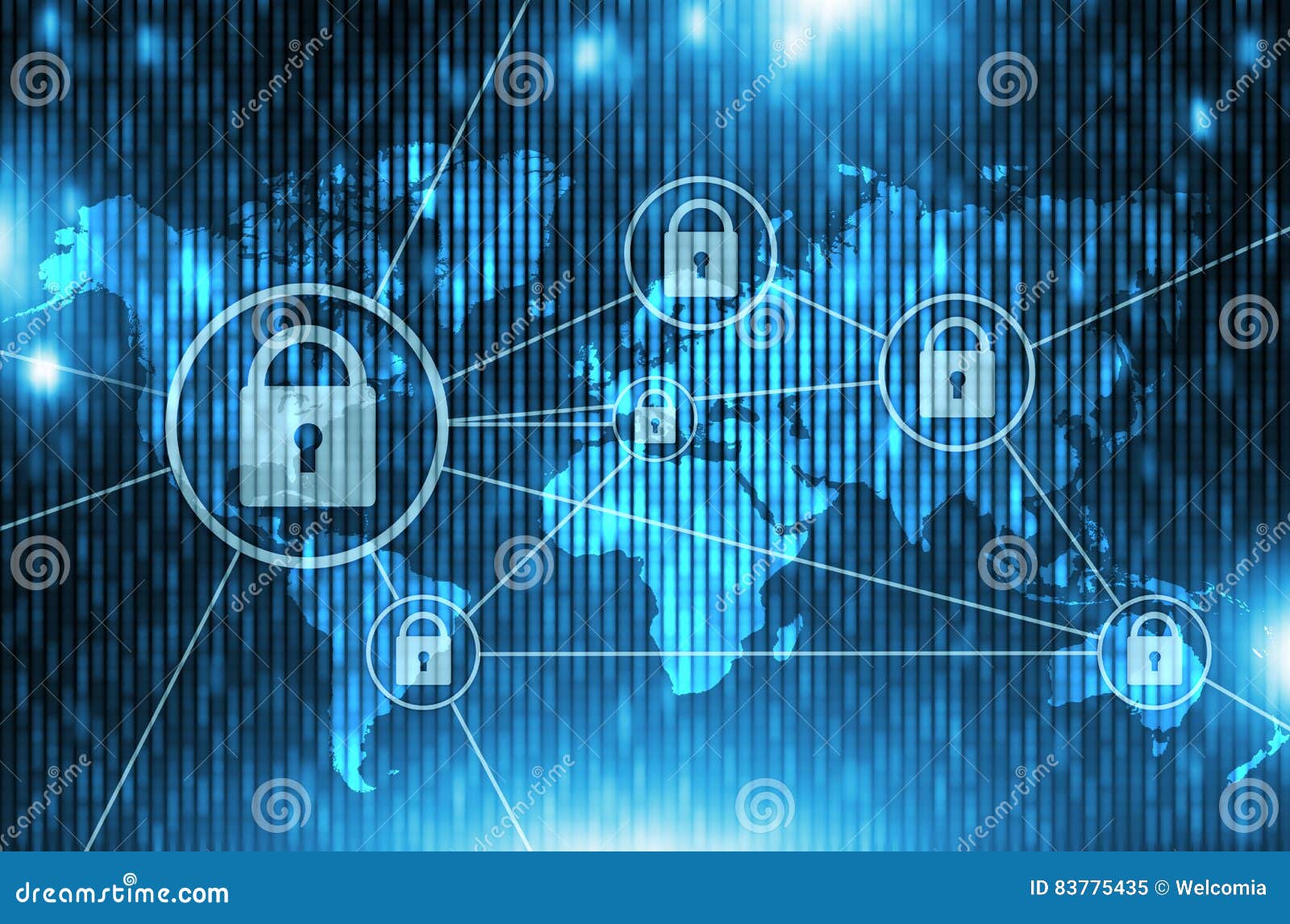 Global Network Safety Concept Stock Illustration - Illustration of ...