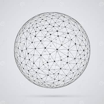Global Network, Sphere. Abstract Geometric Spherical Shape with Stock ...