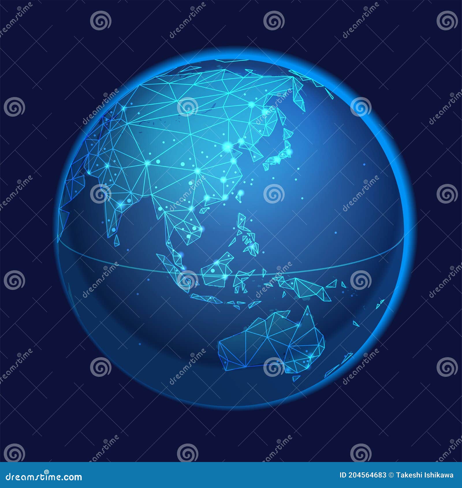 Global Network System Concept Illustration. China, Eastern Asia ...