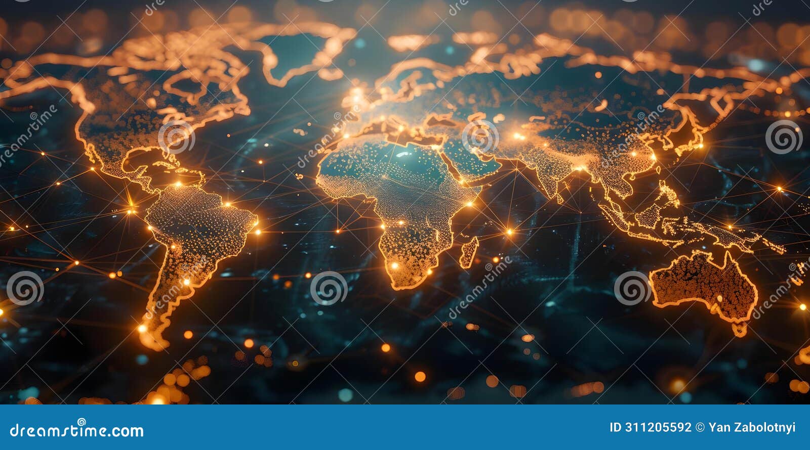 Global Network Technology Connecting Continents and Countries on ...