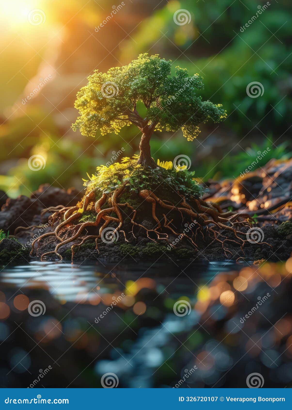 A Global Network of Tree Roots Symbolizing Interconnected Environmental ...