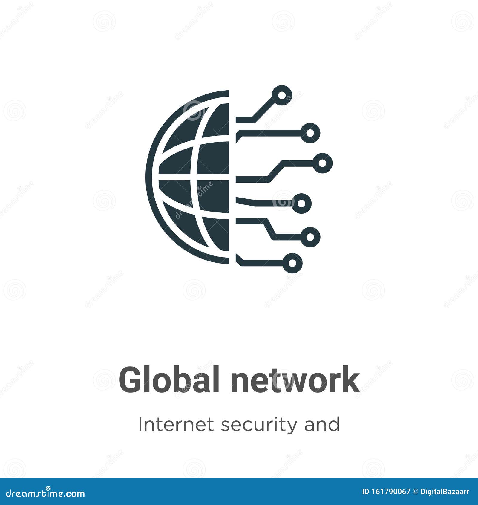 Global Network Vector Icon on White Background. Flat Vector Global ...