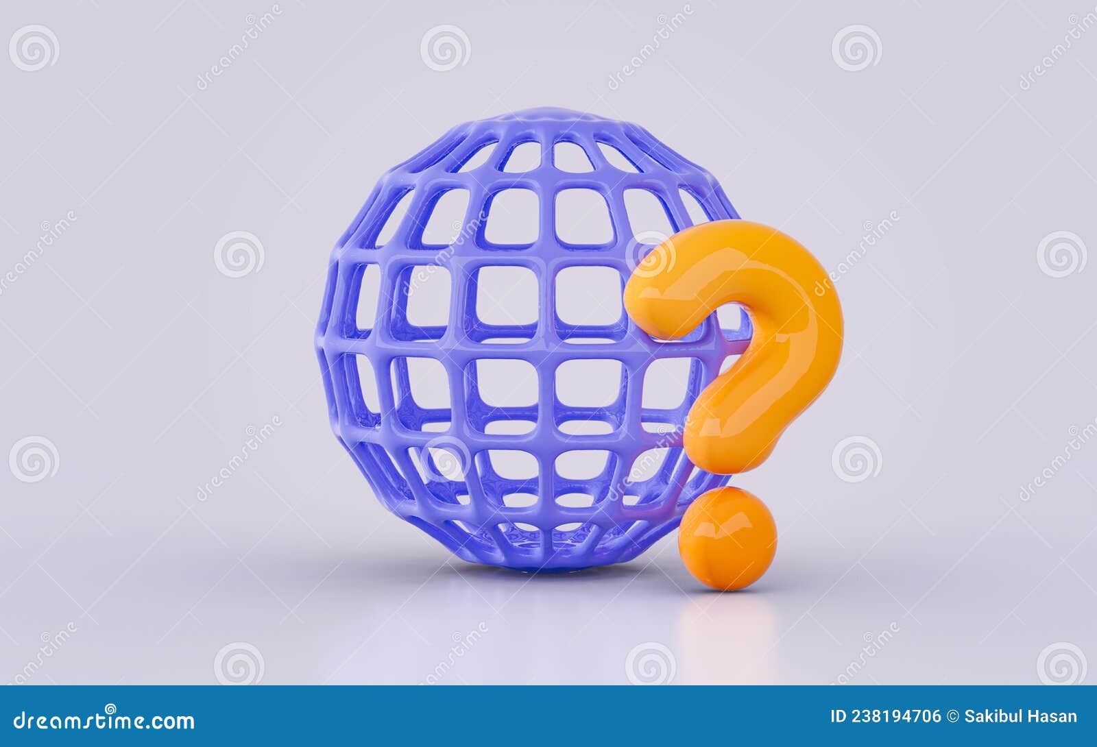 Global Network Warning Globe with Question Mark Icon 3d Render Concept ...