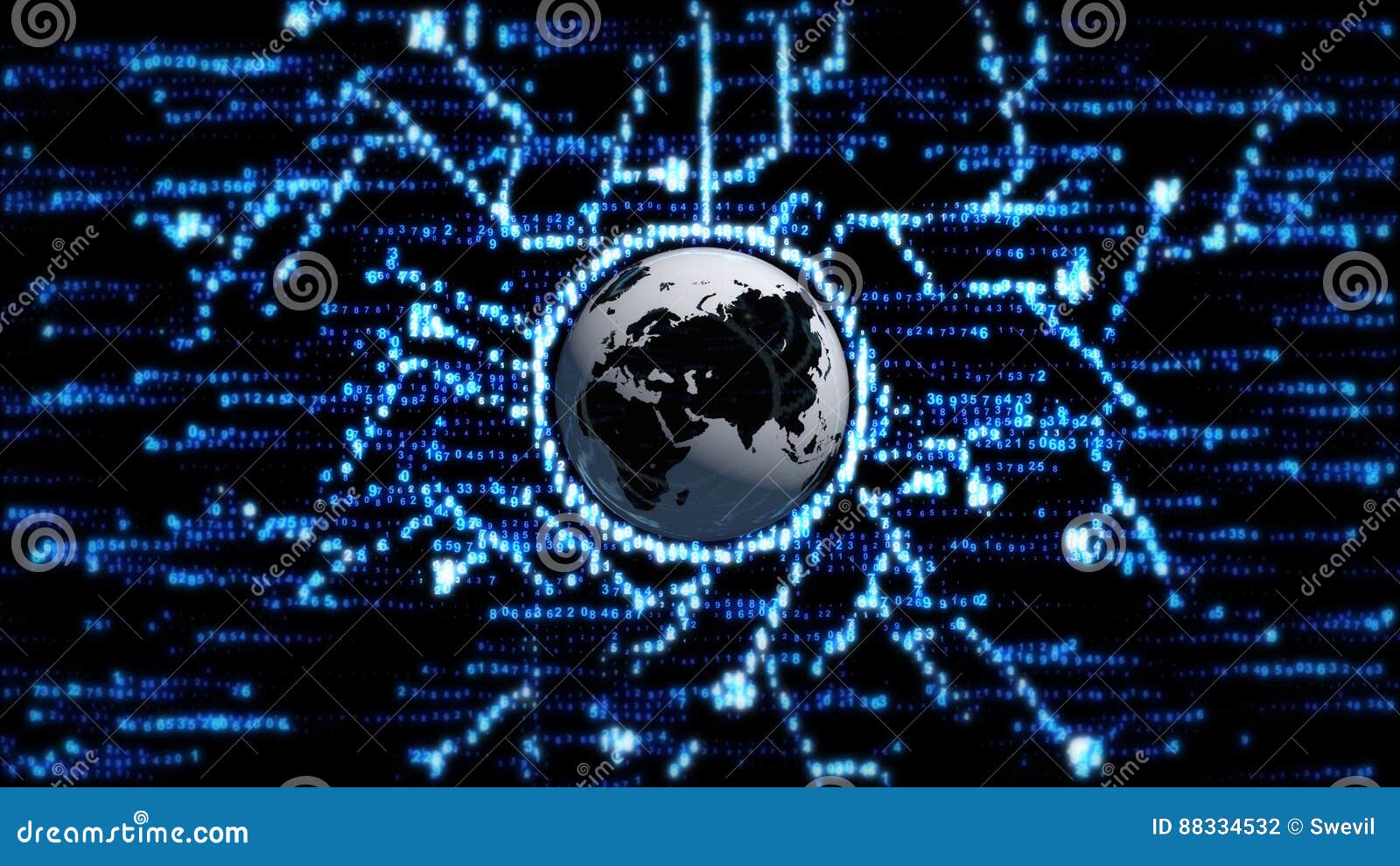 Global Network World. the Concept of the Internet All Over the World ...