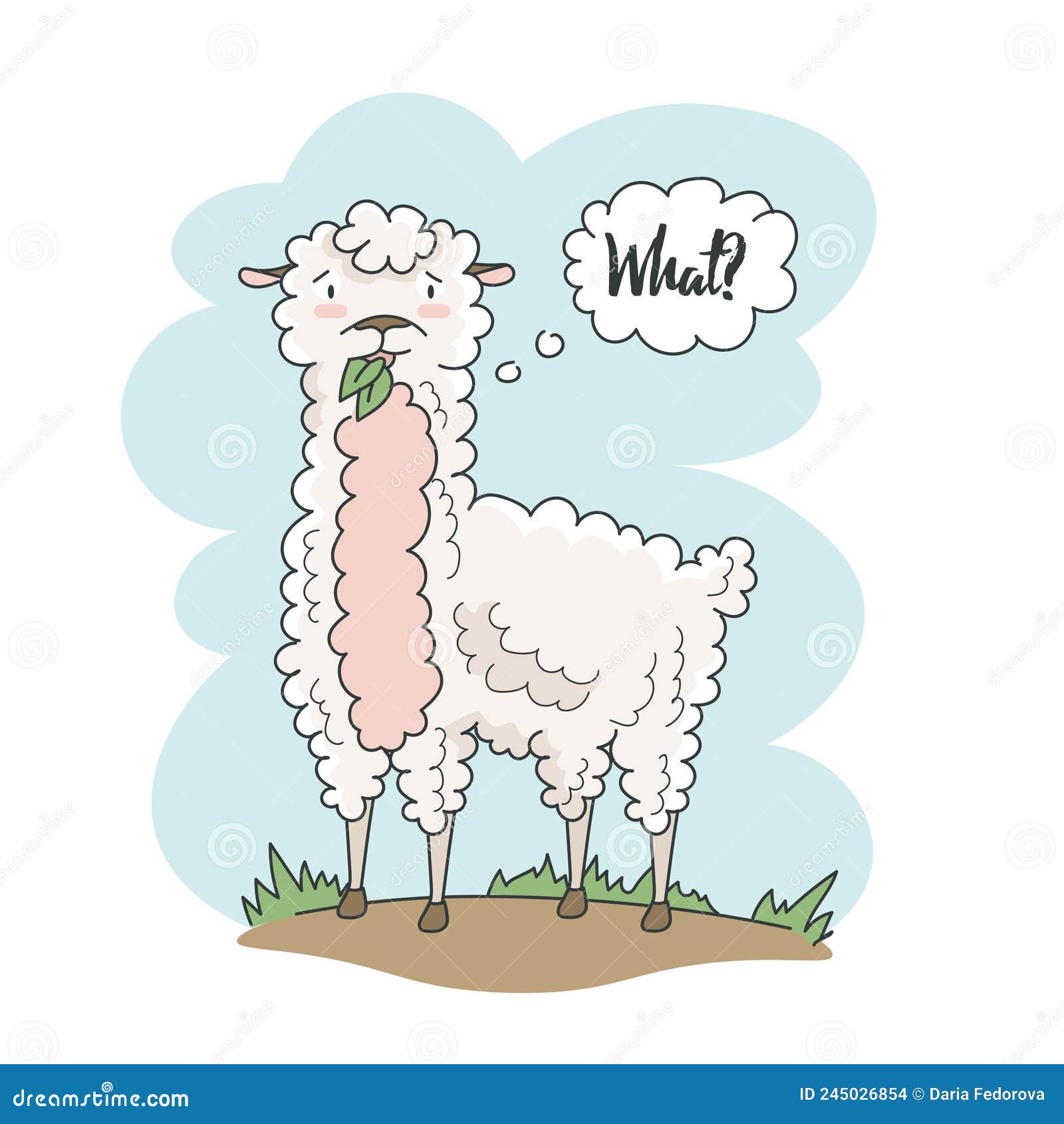Confused Scared Lama Feeling Danger Comic Stock Illustration ...