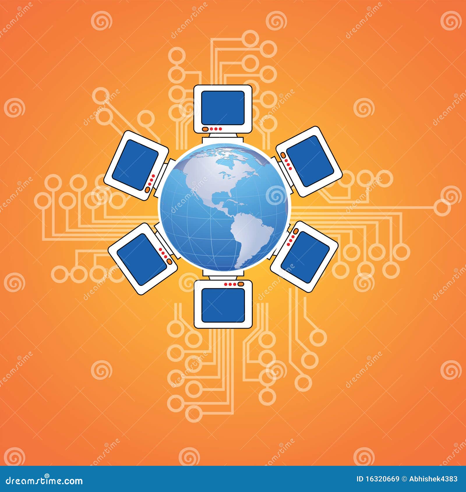Global networking stock illustration. Illustration of desktop - 16320669