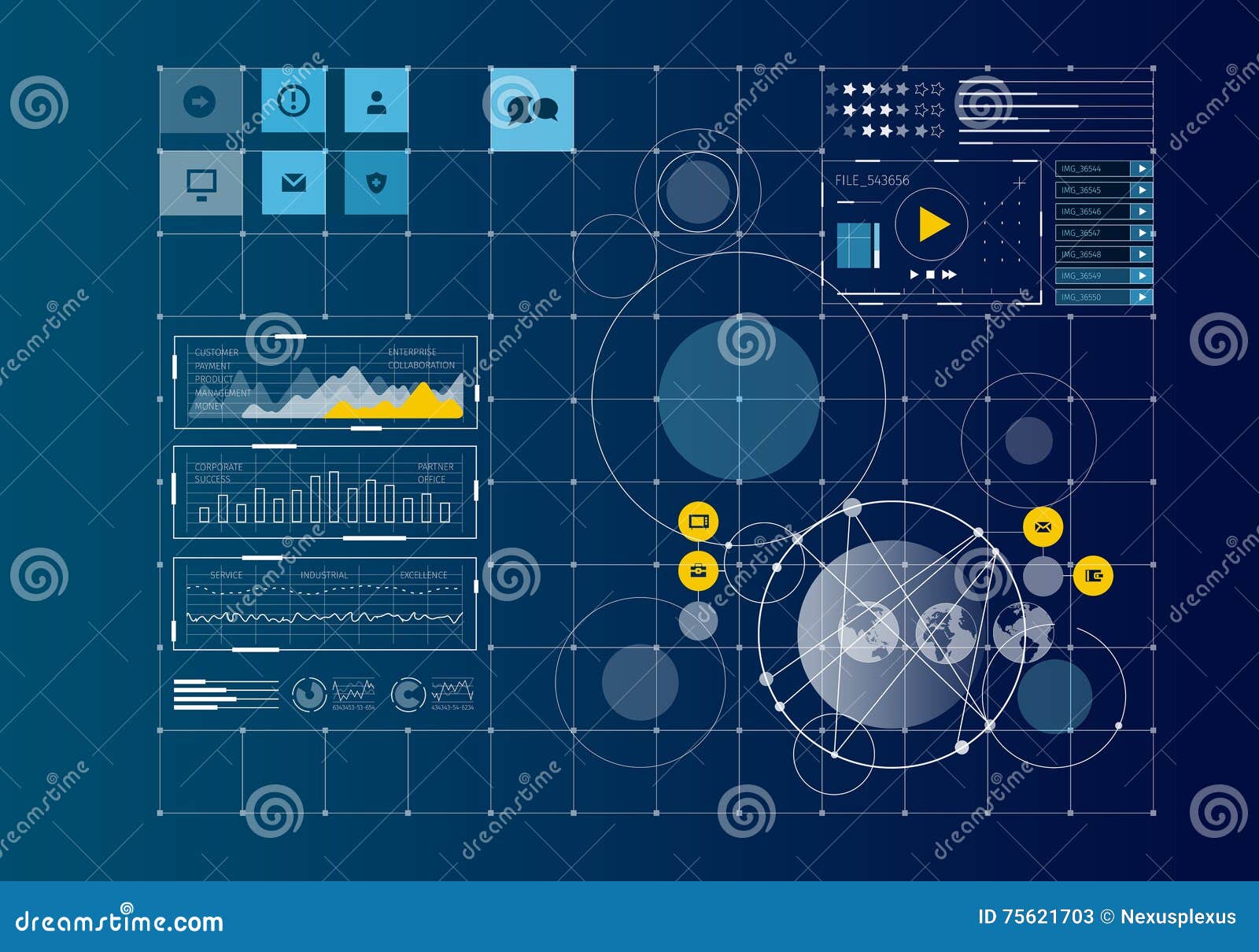 Global Networking Concept . Mixed Media Stock Illustration ...