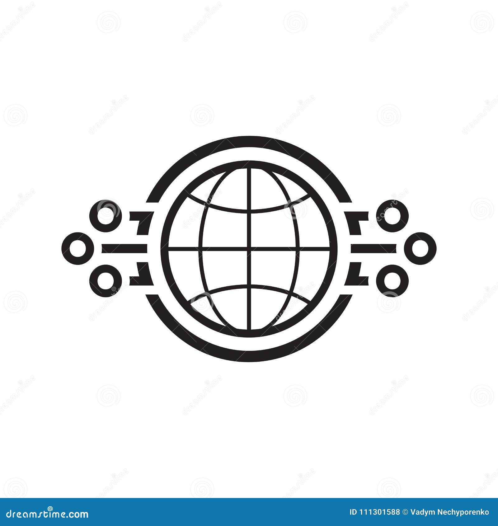 Global Networking Icon. stock vector. Illustration of technology ...