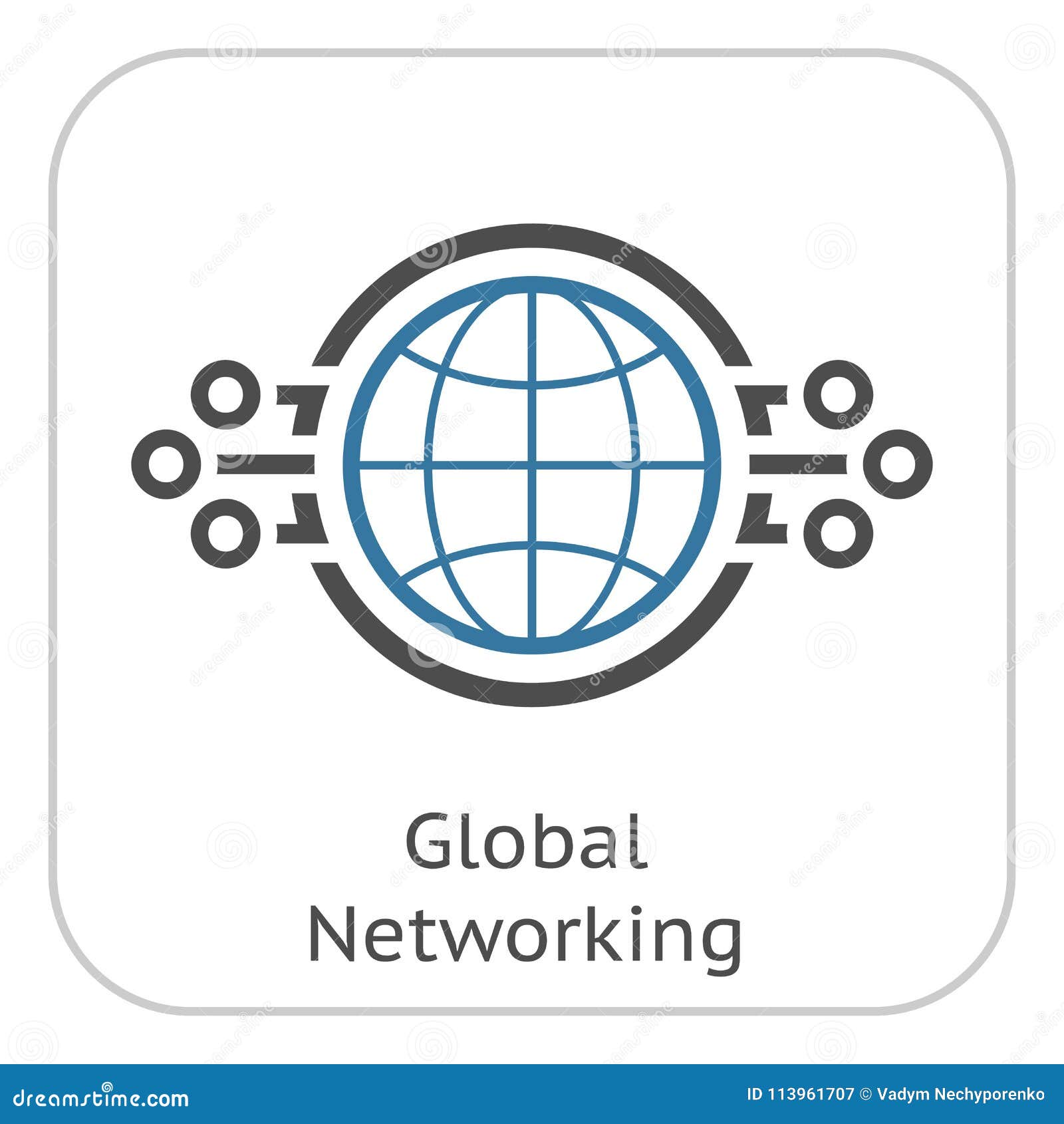 Global Networking Icon. stock vector. Illustration of technology ...