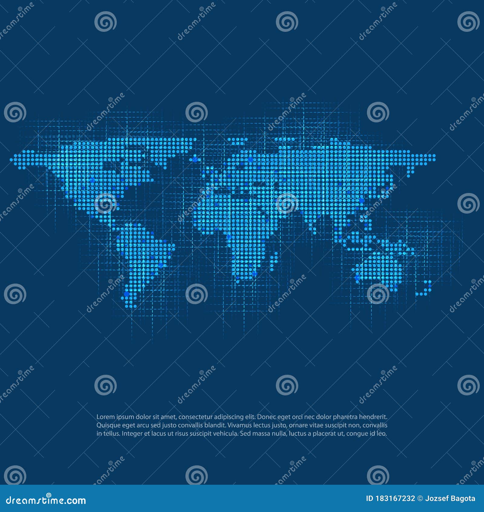 Global Networks Concept - Abstract Patterned World Map Stock Vector ...