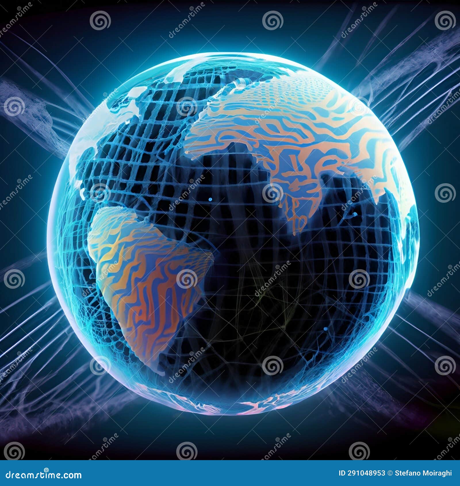 Global Networks Net Connecting the World Stock Illustration ...