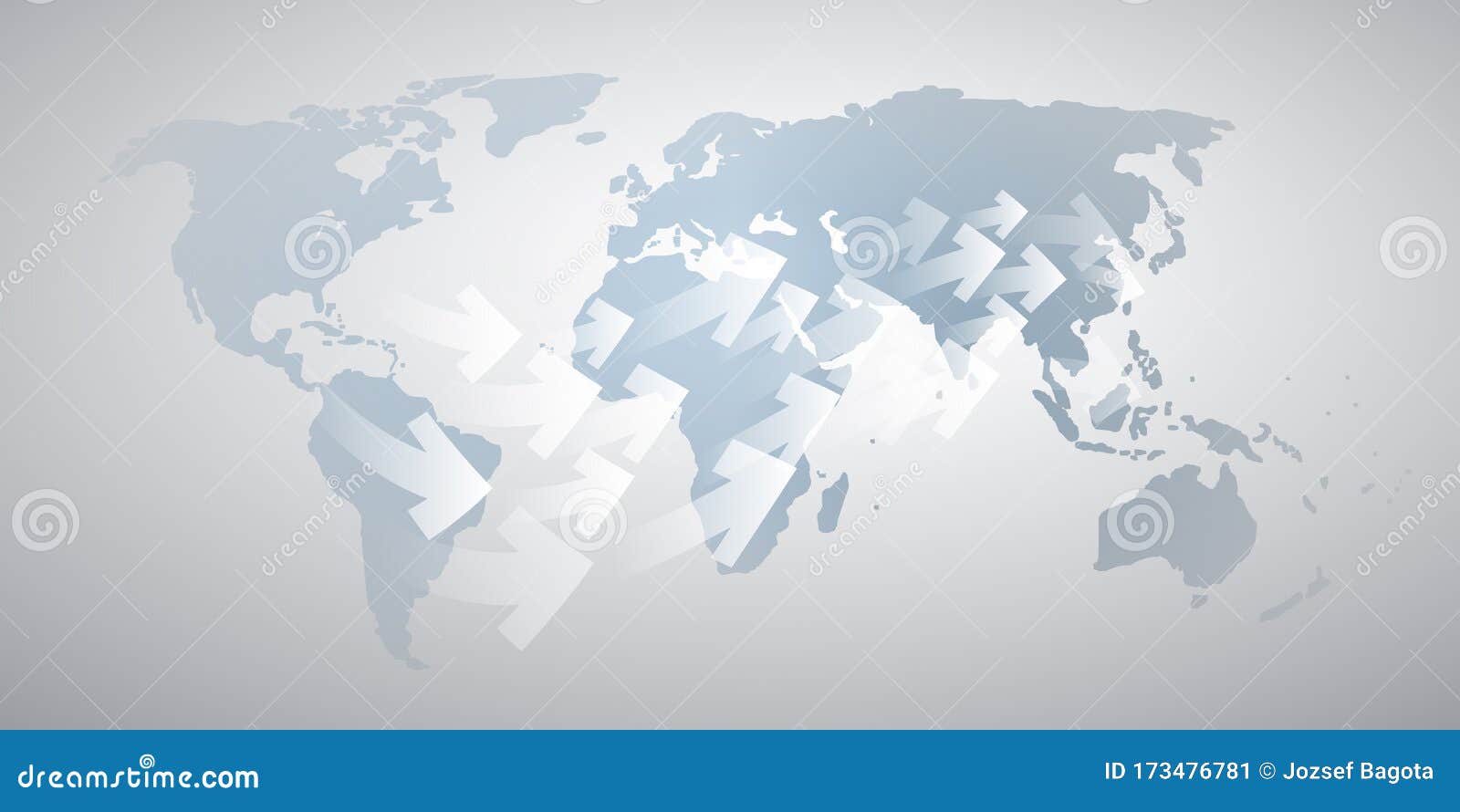 Global Networks and Trading Design with Arrows and World Map - Vector ...