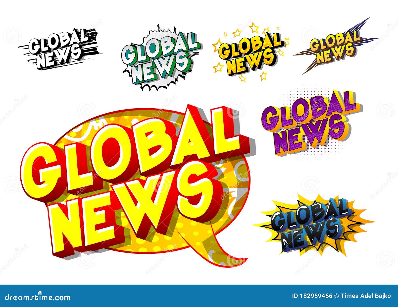 Global News - Comic Book Style Word. Stock Vector - Illustration of ...