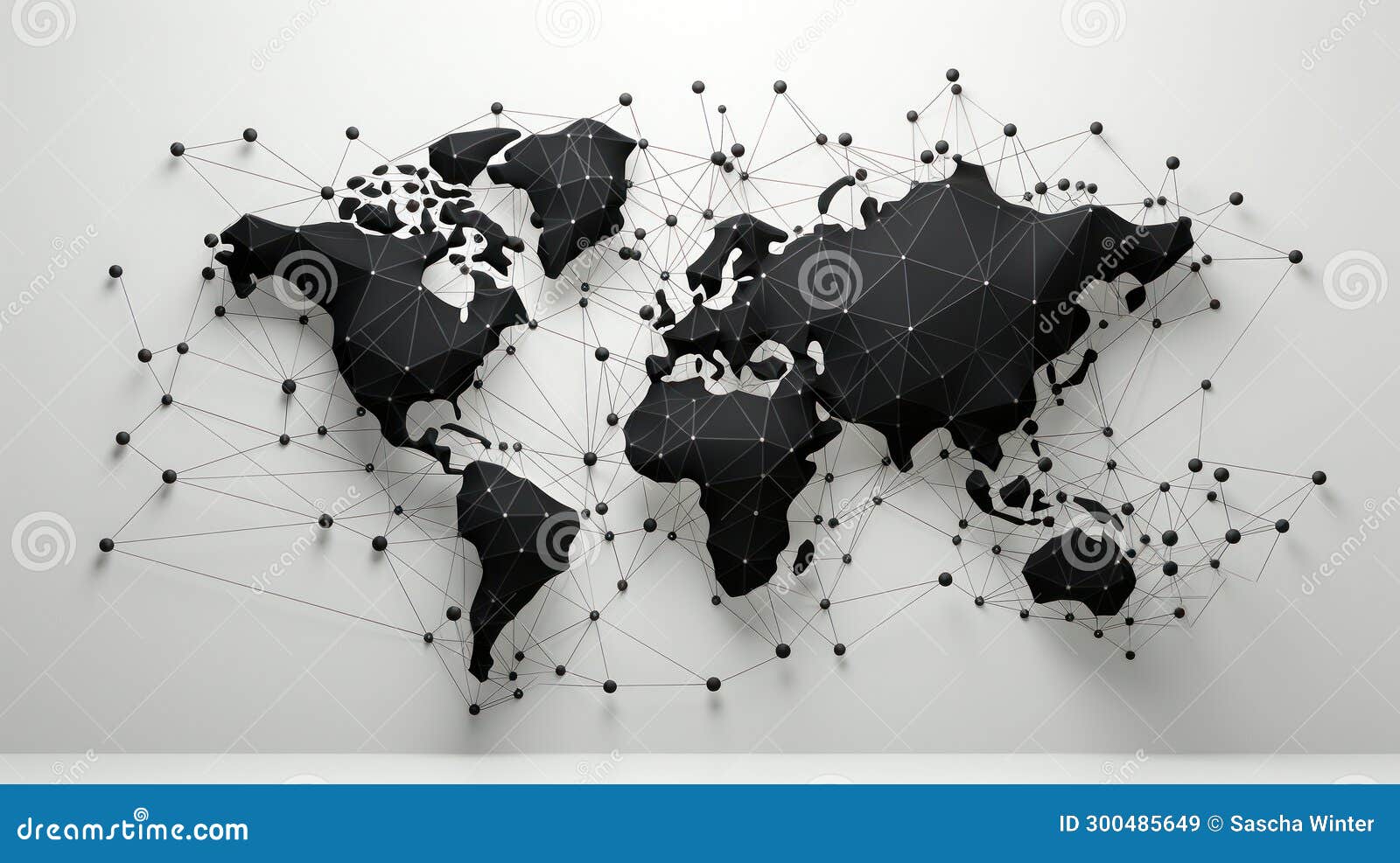 Global Nexus: Minimalistic Monochrome Network Stock Image - Image of ...