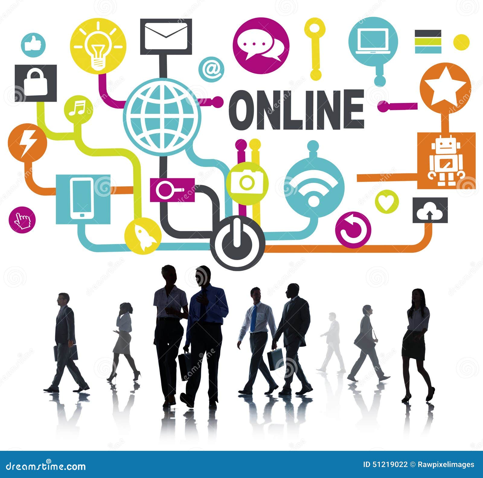 Global Online Communication Social Networking Technology Concept Stock ...