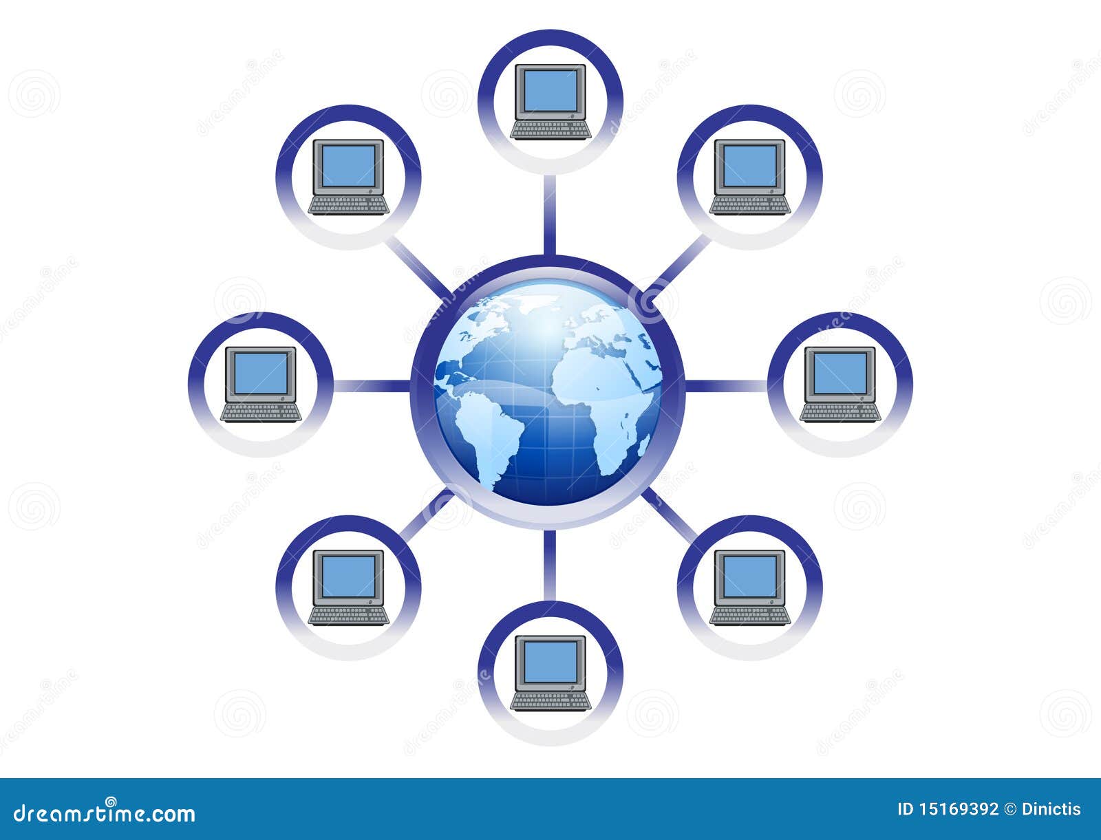 Global Online Computer Network Illustration Stock Vector - Illustration ...