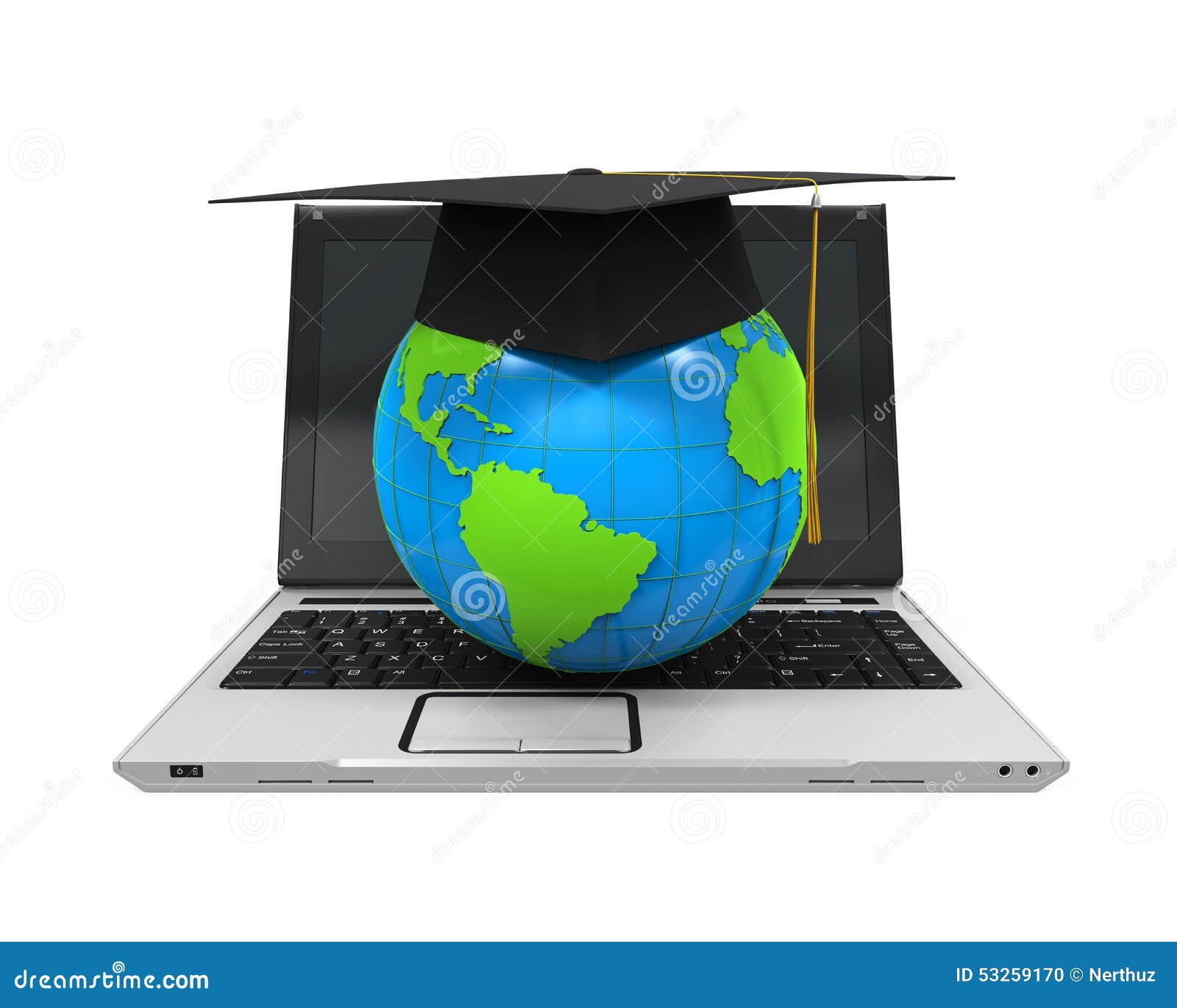 Global Online Education Illustration Stock Illustration - Illustration ...