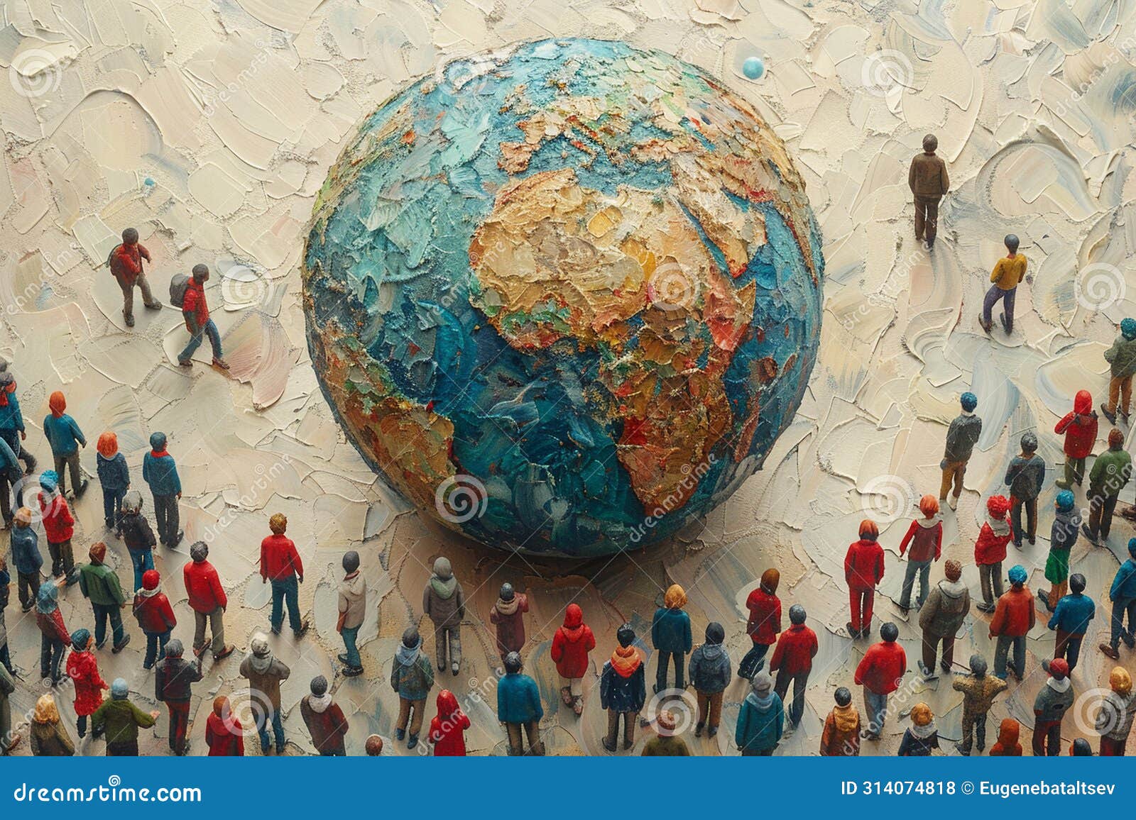 Global Overpopulation Concept Crowded Miniature Figures. Growing ...