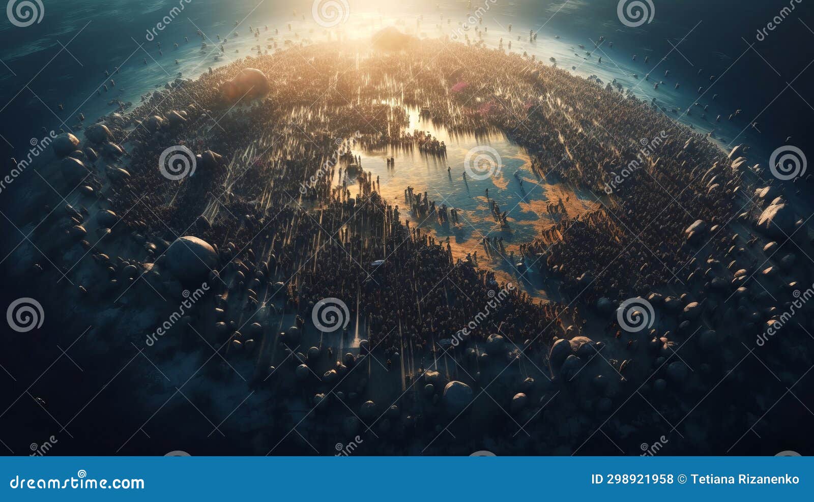 Global Overpopulation Concept Design. Conceptual Overcrowding on Earth ...