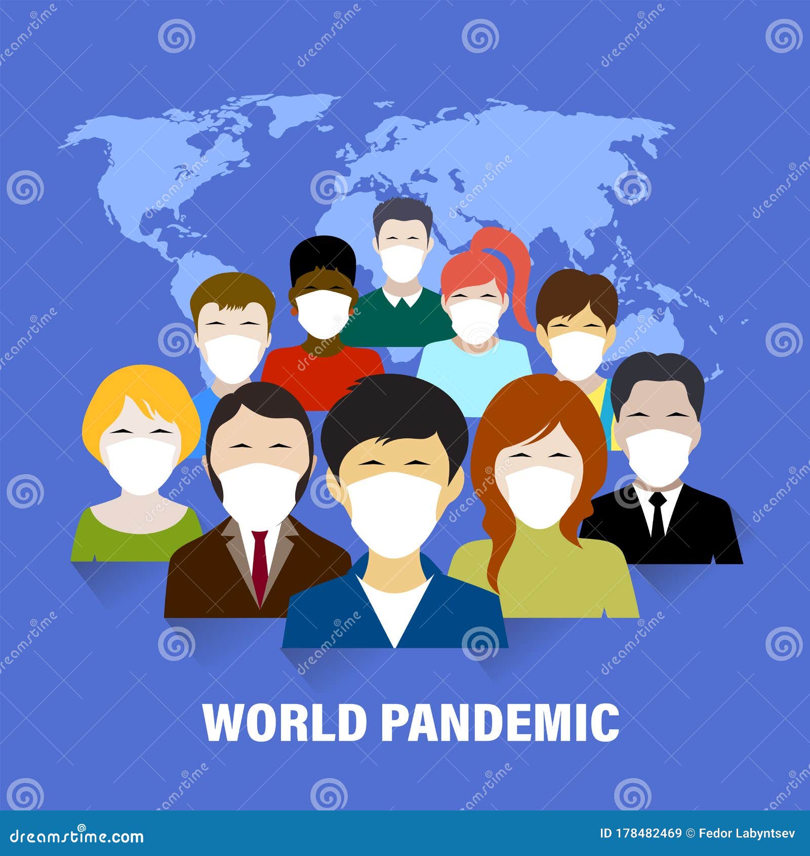 Masked People Concept Scenes Set. Collection Of People Activities ...