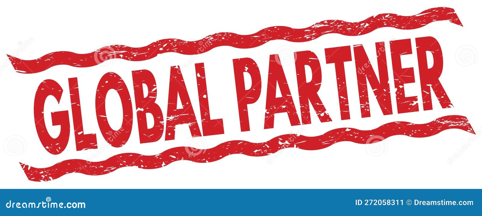 GLOBAL PARTNER Text on Red Lines Stamp Sign Stock Illustration ...