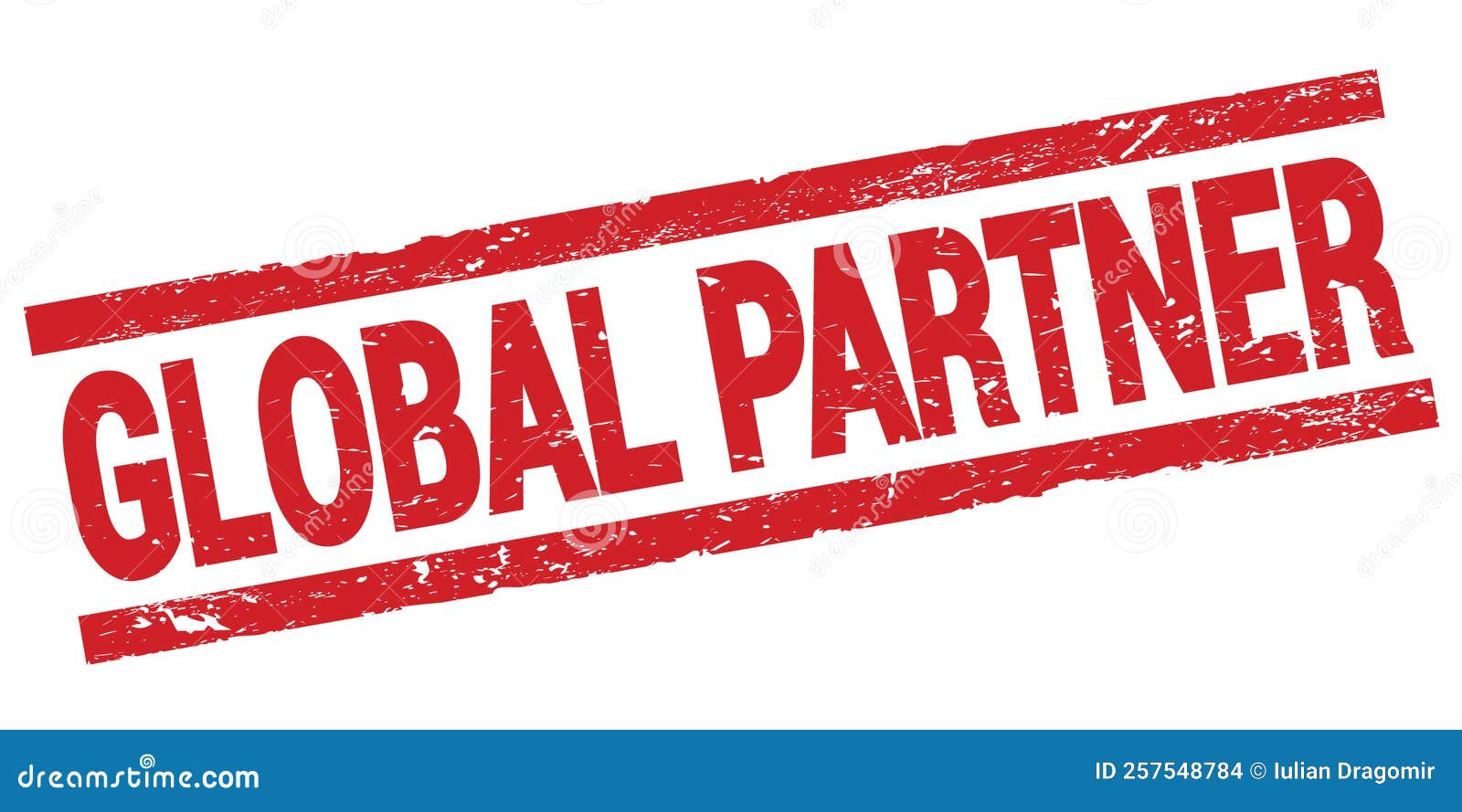 GLOBAL PARTNER Text on Red Rectangle Stamp Sign Stock Illustration ...