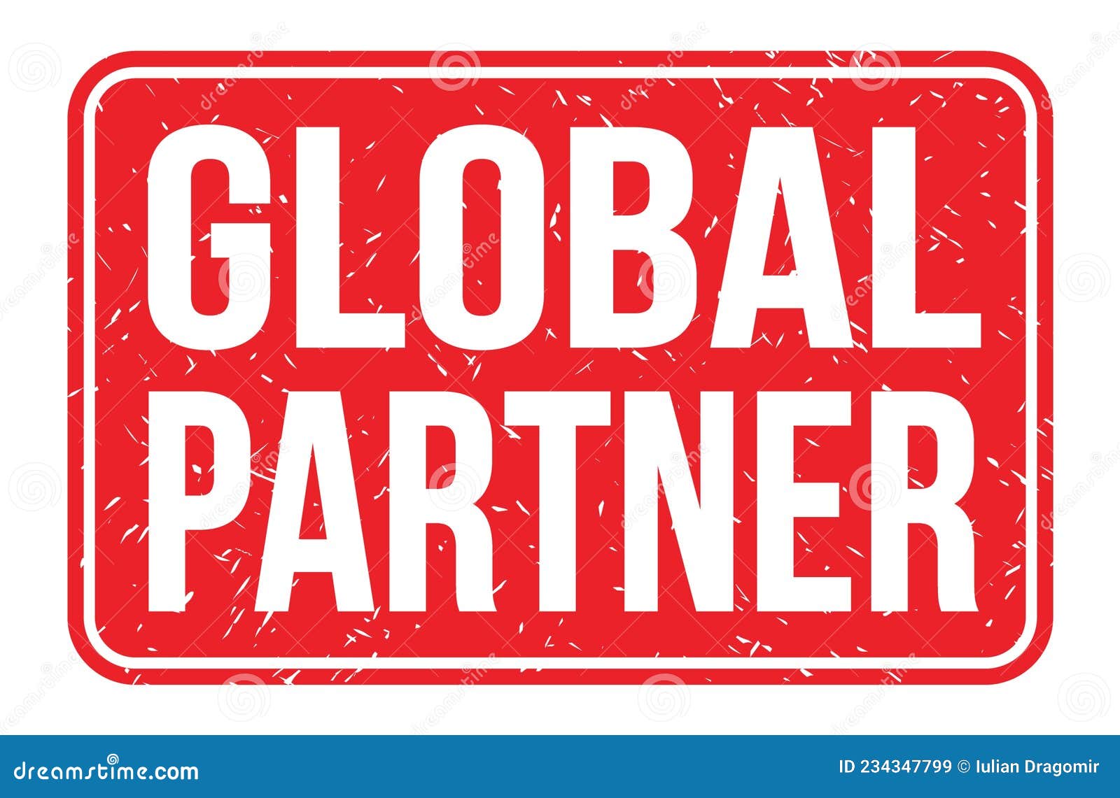 GLOBAL PARTNER, Words on Red Rectangle Stamp Sign Stock Illustration ...