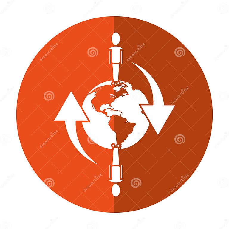 Global People Connected Communication Network Around Shadow Stock ...