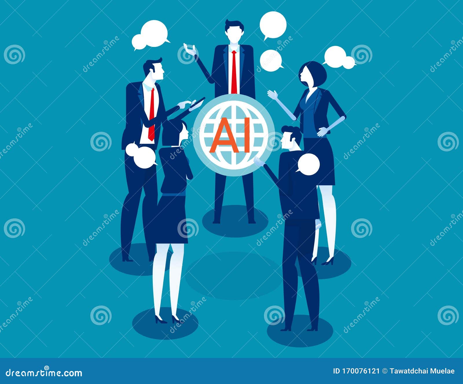 Global People Talking about Ai Technology. Concept Artificial ...