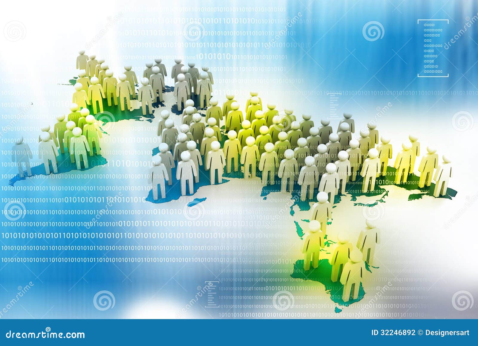 Global people on world map stock illustration. Illustration of ...