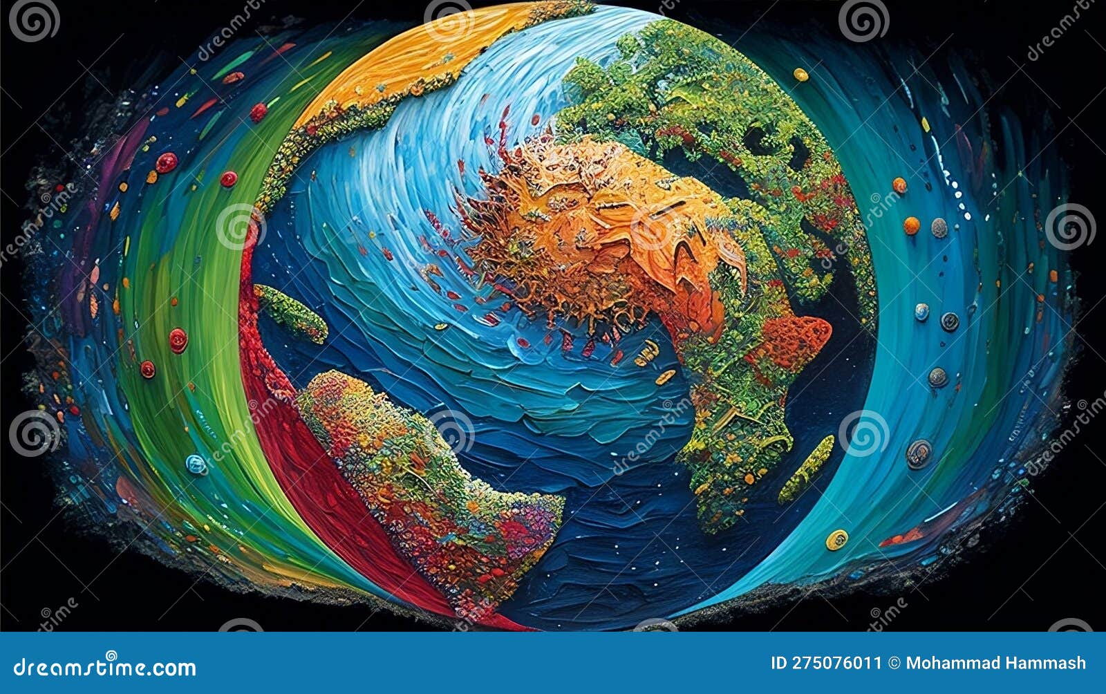 Global Perspective: the Earth As a Vibrant Sphere, Made with Generative ...