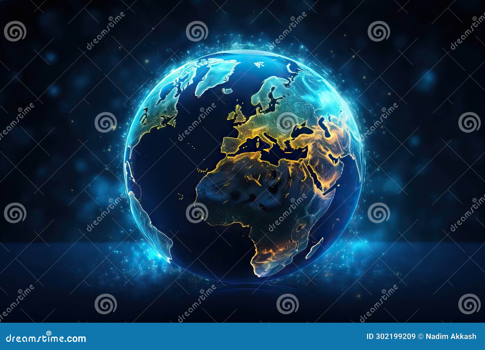 Global Planet Background. Global Network Planet Earth. 3D Rendering ...