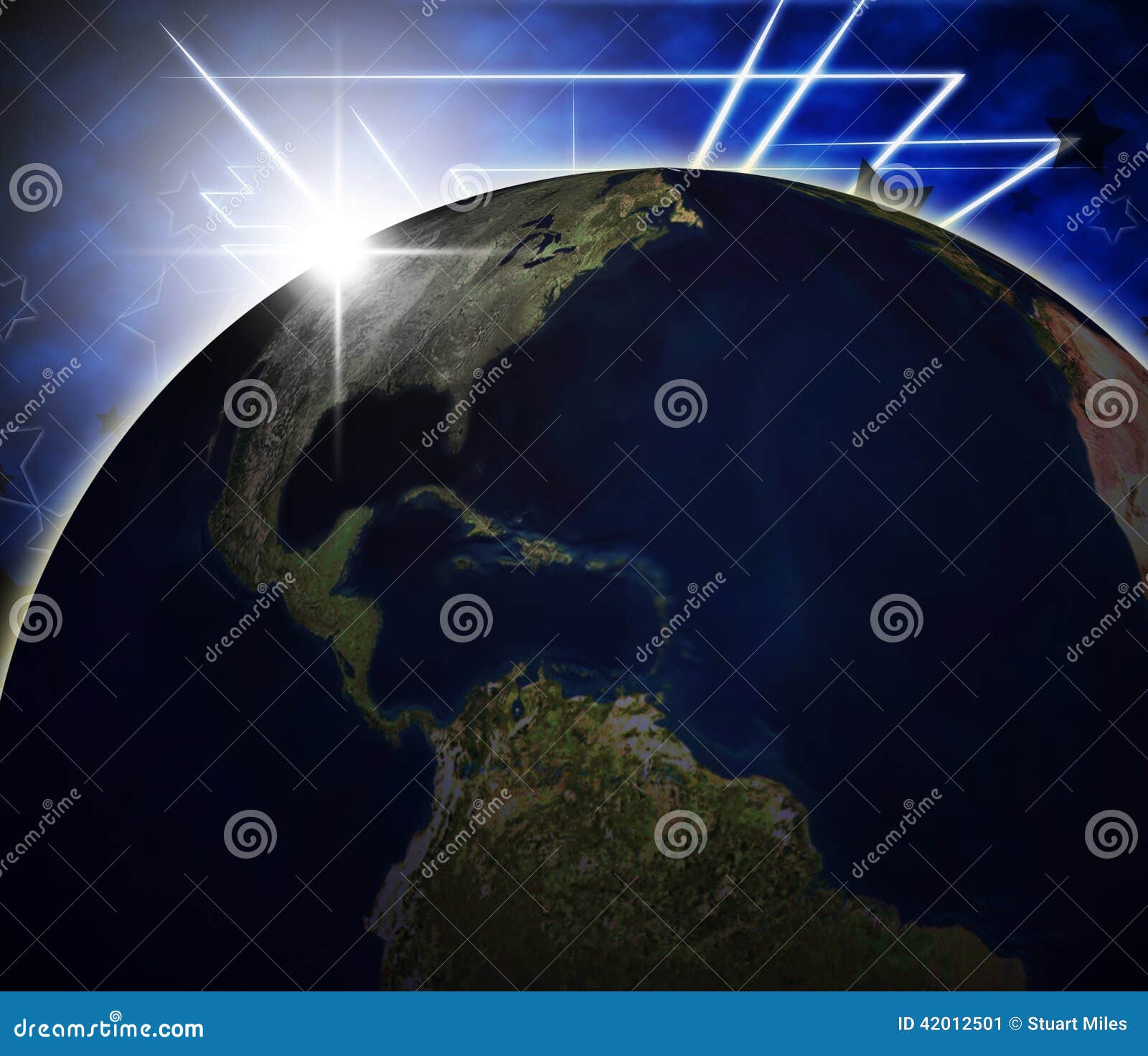 Global Planets Shows Solar System and Cosmos Stock Illustration ...