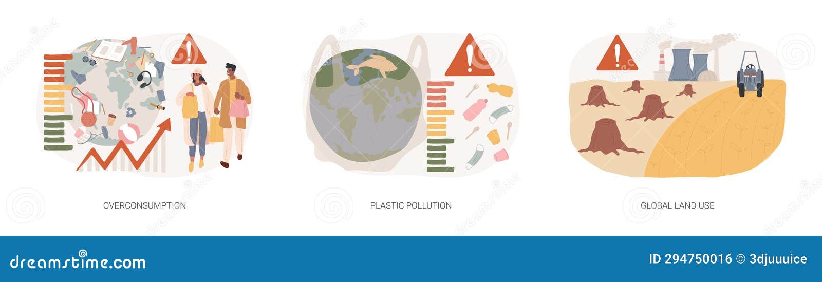 Global Pollution Problem Isolated Concept Vector Illustration Set ...