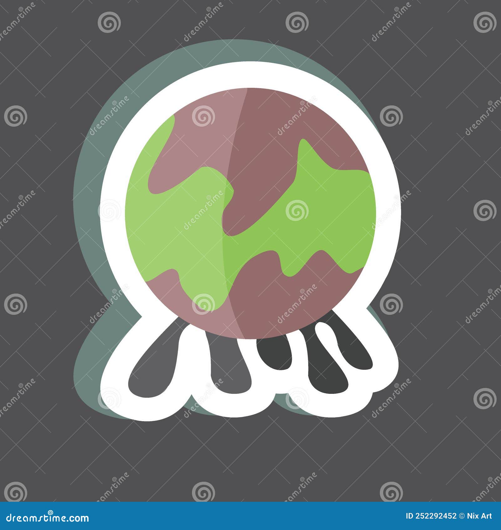 Global Pollution Sticker in Trendy Isolated on Black Background Stock ...