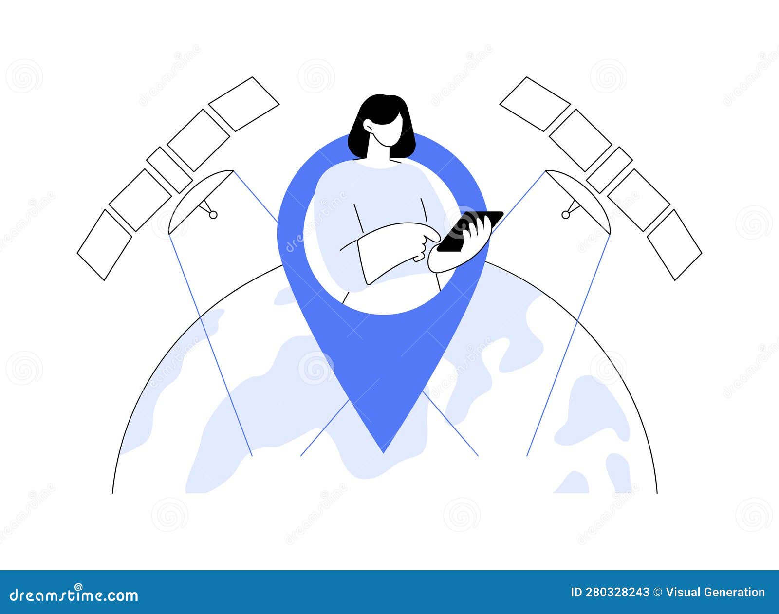 Global Positioning System Abstract Concept Vector Illustration. Stock ...