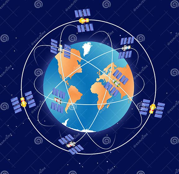 Global Positioning System Gps Stock Vector - Illustration of satellite ...