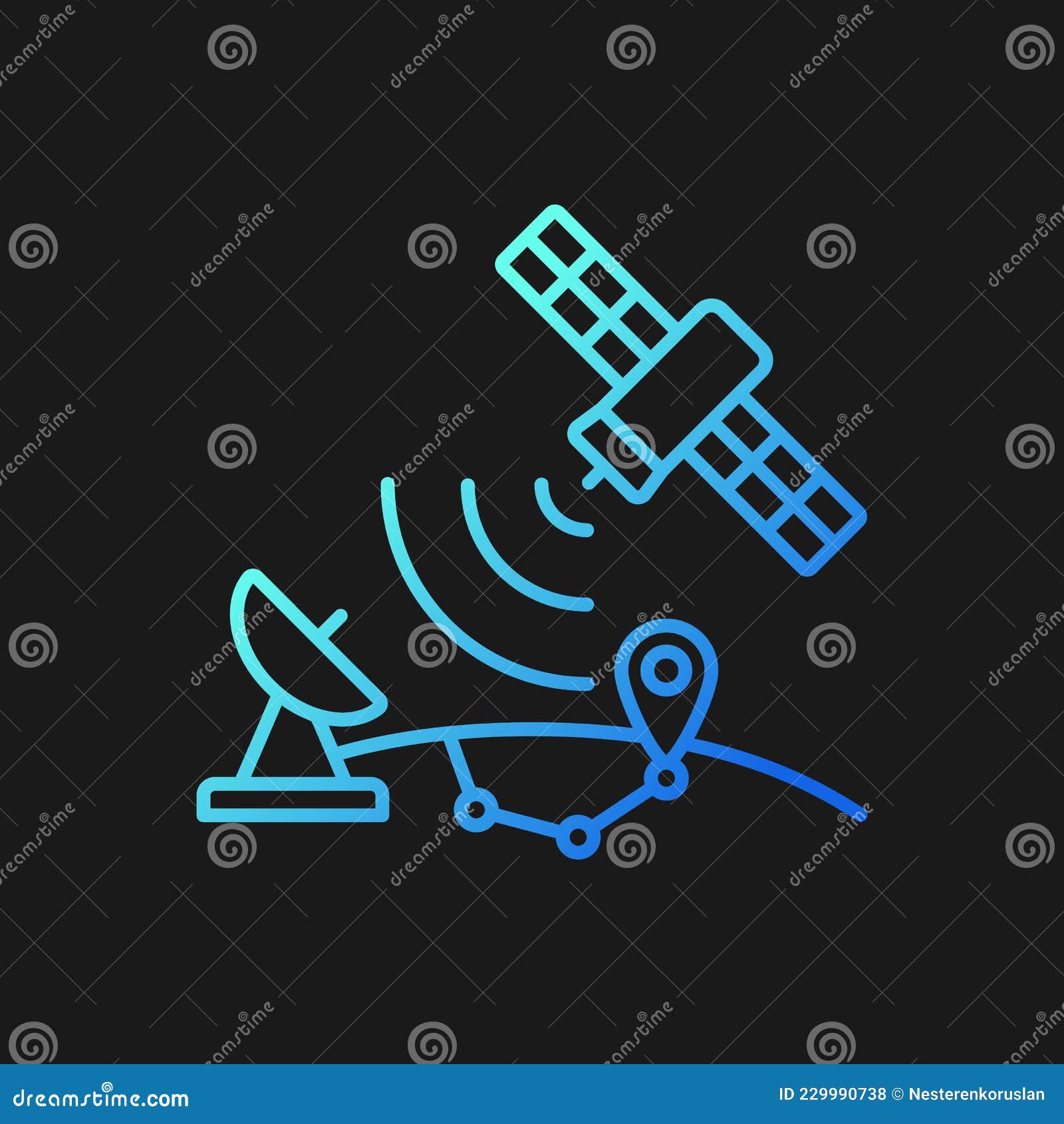 Global Positioning System Gradient Vector Icon for Dark Theme Stock ...