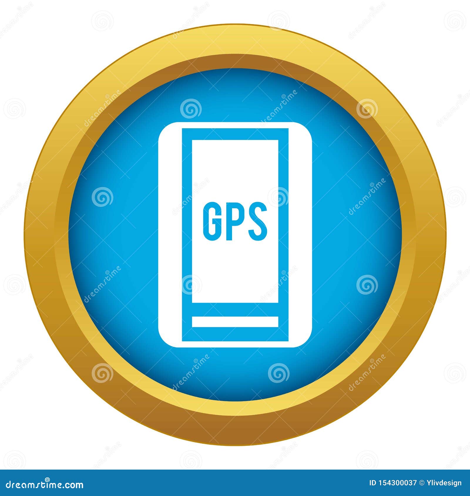 Global Positioning System Icon Blue Vector Isolated Stock Vector ...