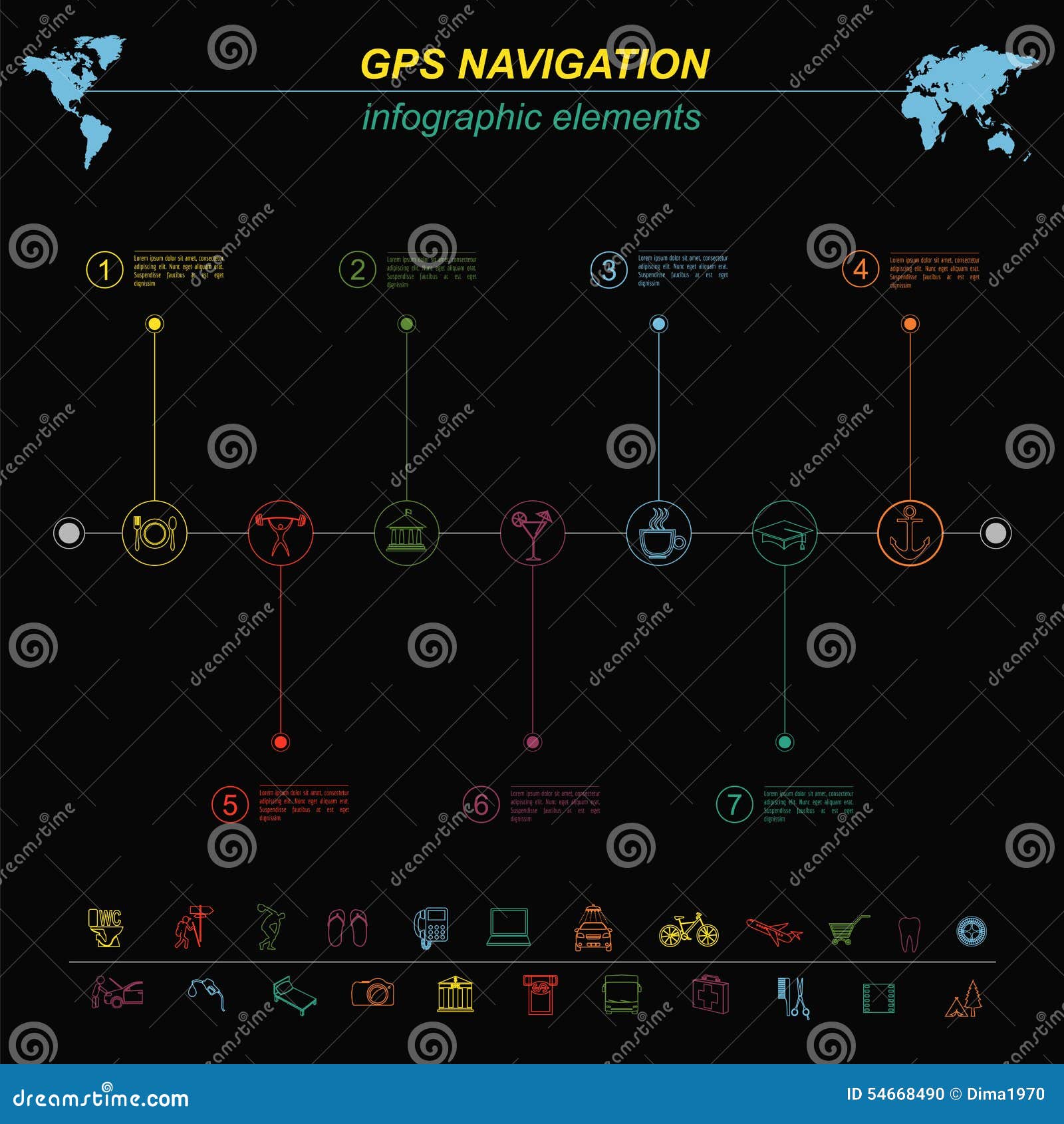 Global Positioning System, Navigation. Infographic Template Stock ...
