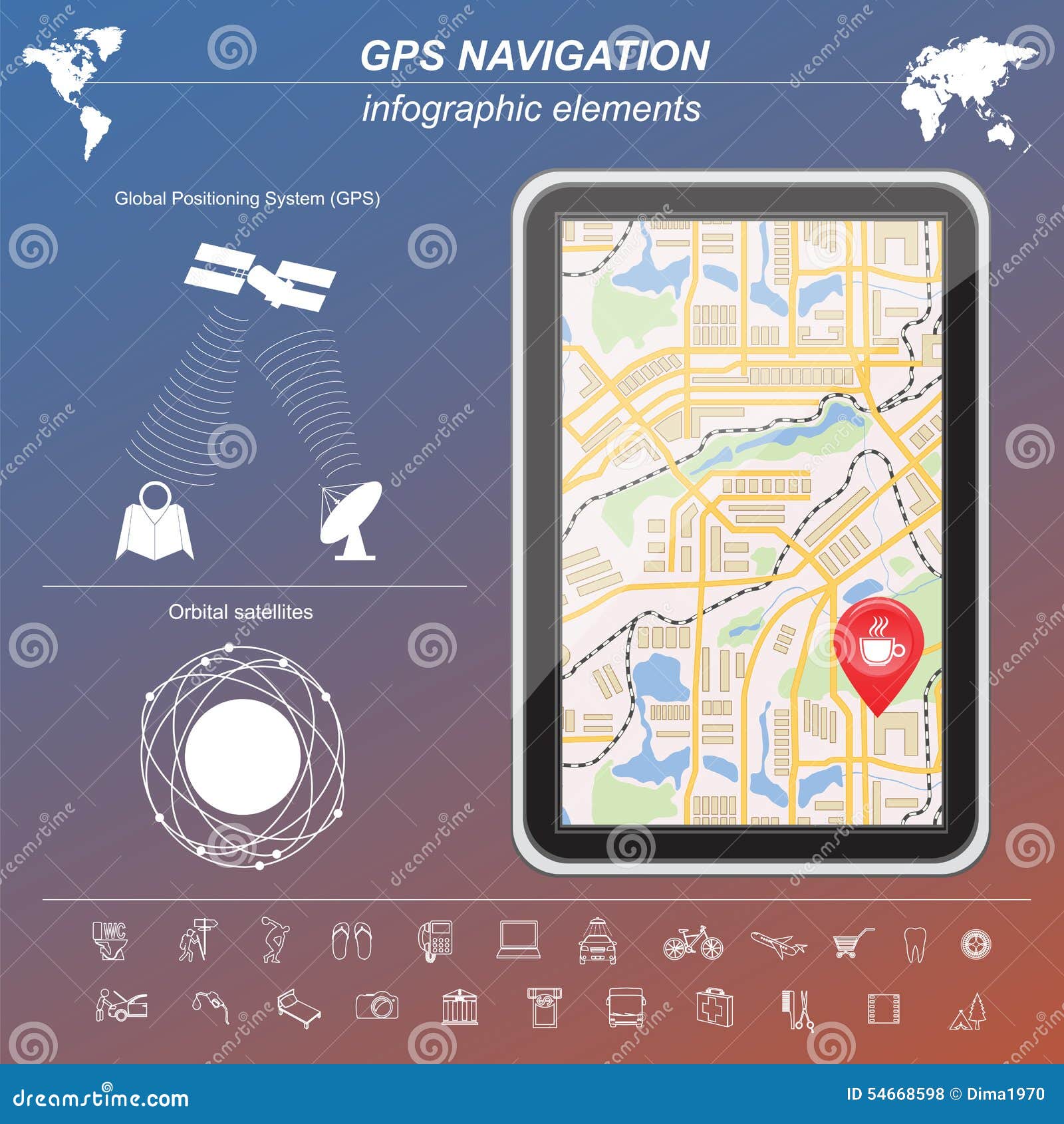 Global Positioning System, Navigation. Infographic Template Stock ...