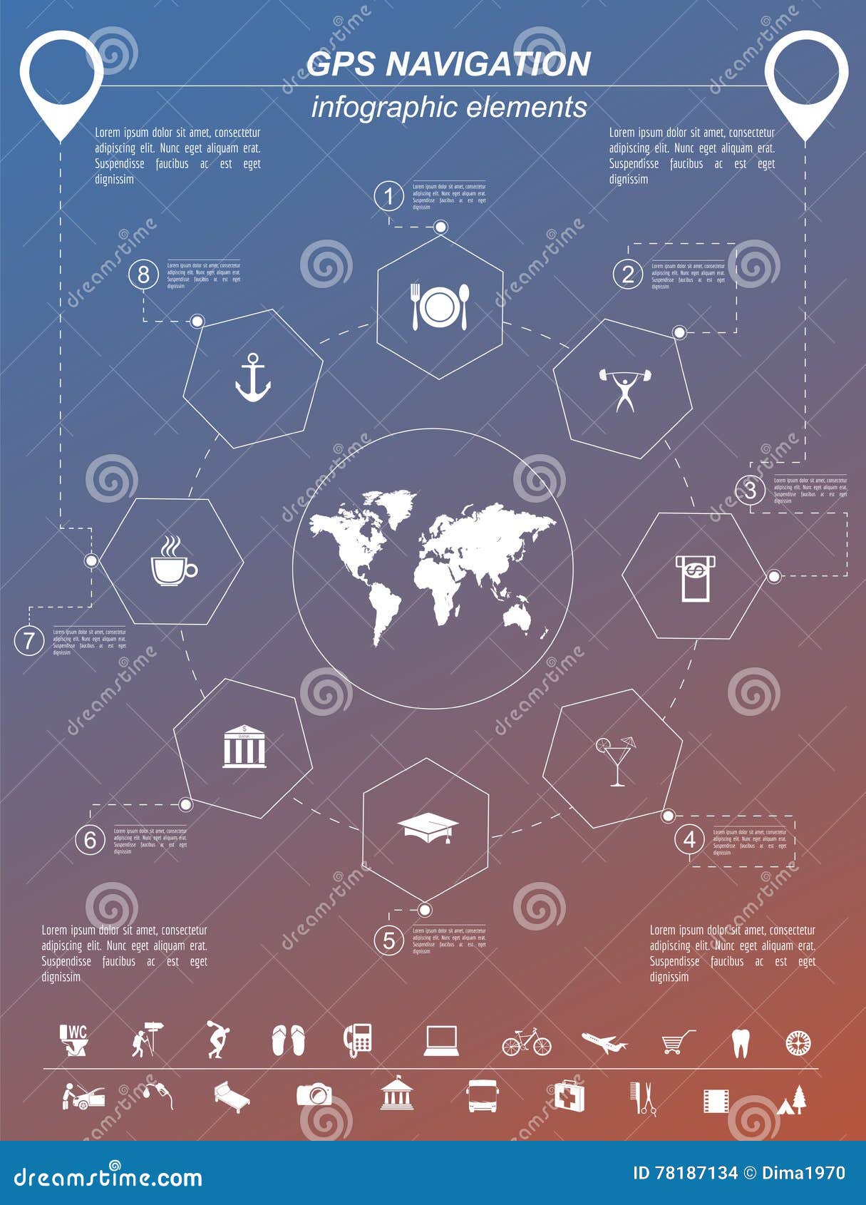 Global Positioning System, Navigation. Infographic Template Stock ...