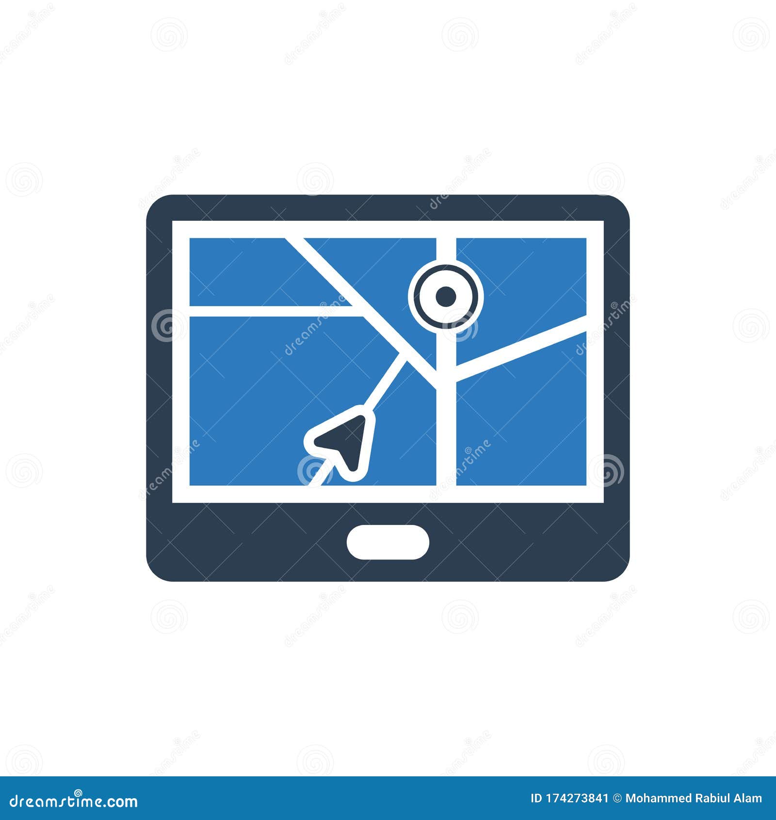 Global Positioning System Tracking Device Icon Stock Illustration ...