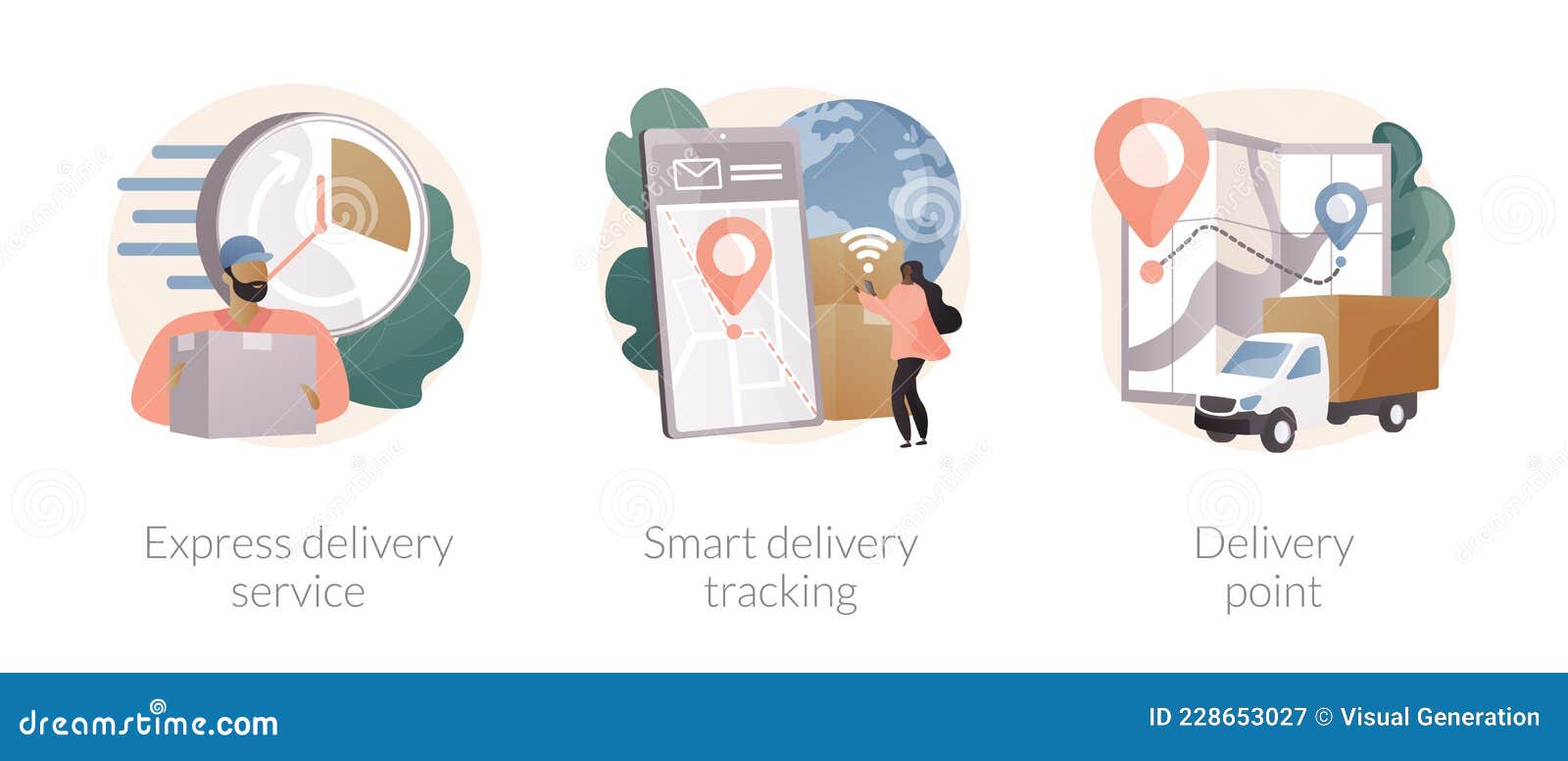 Global Postal Mail Abstract Concept Vector Illustrations. Stock Vector ...