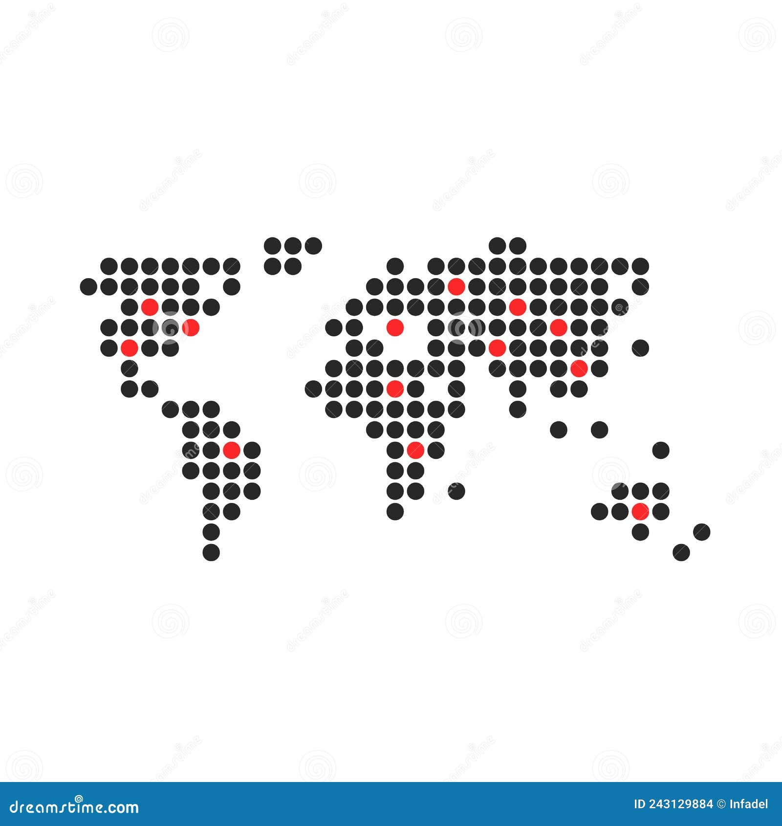 Global Problem with World Map from Dots Stock Vector - Illustration of ...
